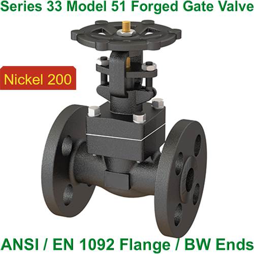 Nickel 200 Gate Valve, UNS N02200 Gate Valve, EN 2.4066 Gate Valve